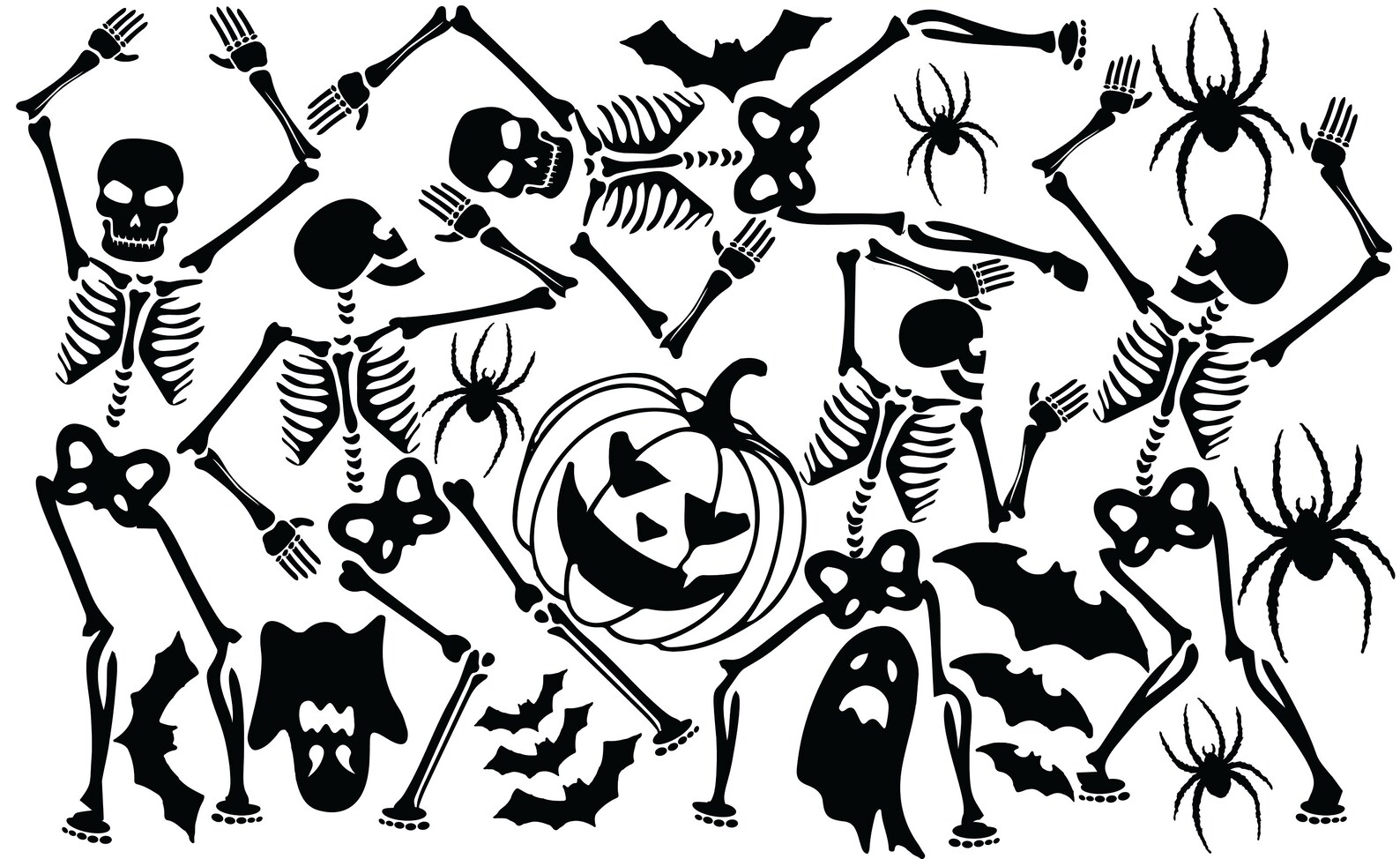 Skeleton Wall Decal Bat Wall Decal Halloween Wall Decals - Etsy