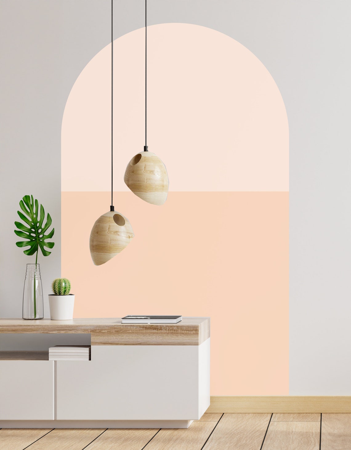 Color Block Wall Decal Two Tone Color Block Arch Wall - Etsy