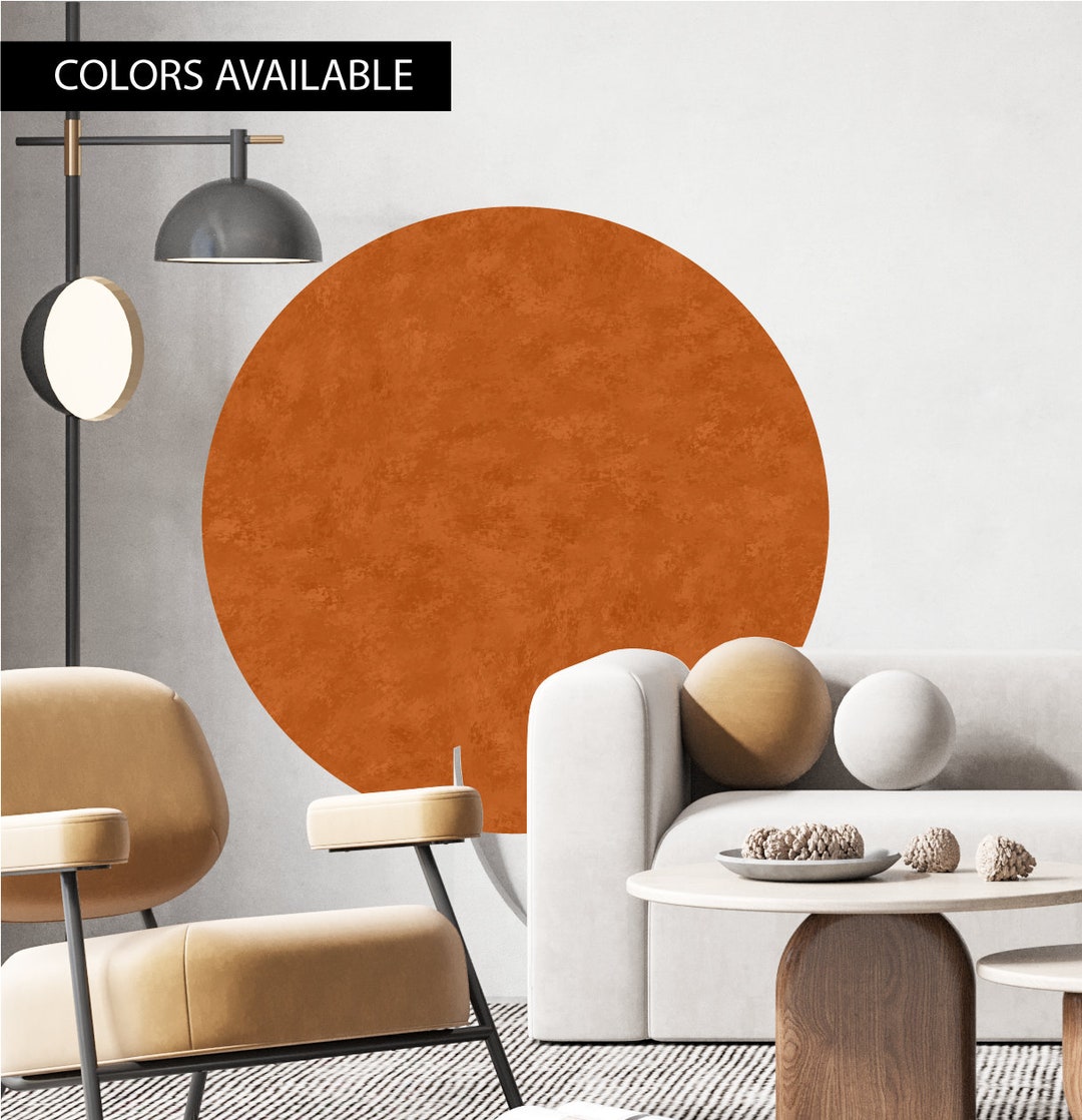 Circle Wall Decal, Color Circle Textured Wall Sticker, Circle Circle ...
