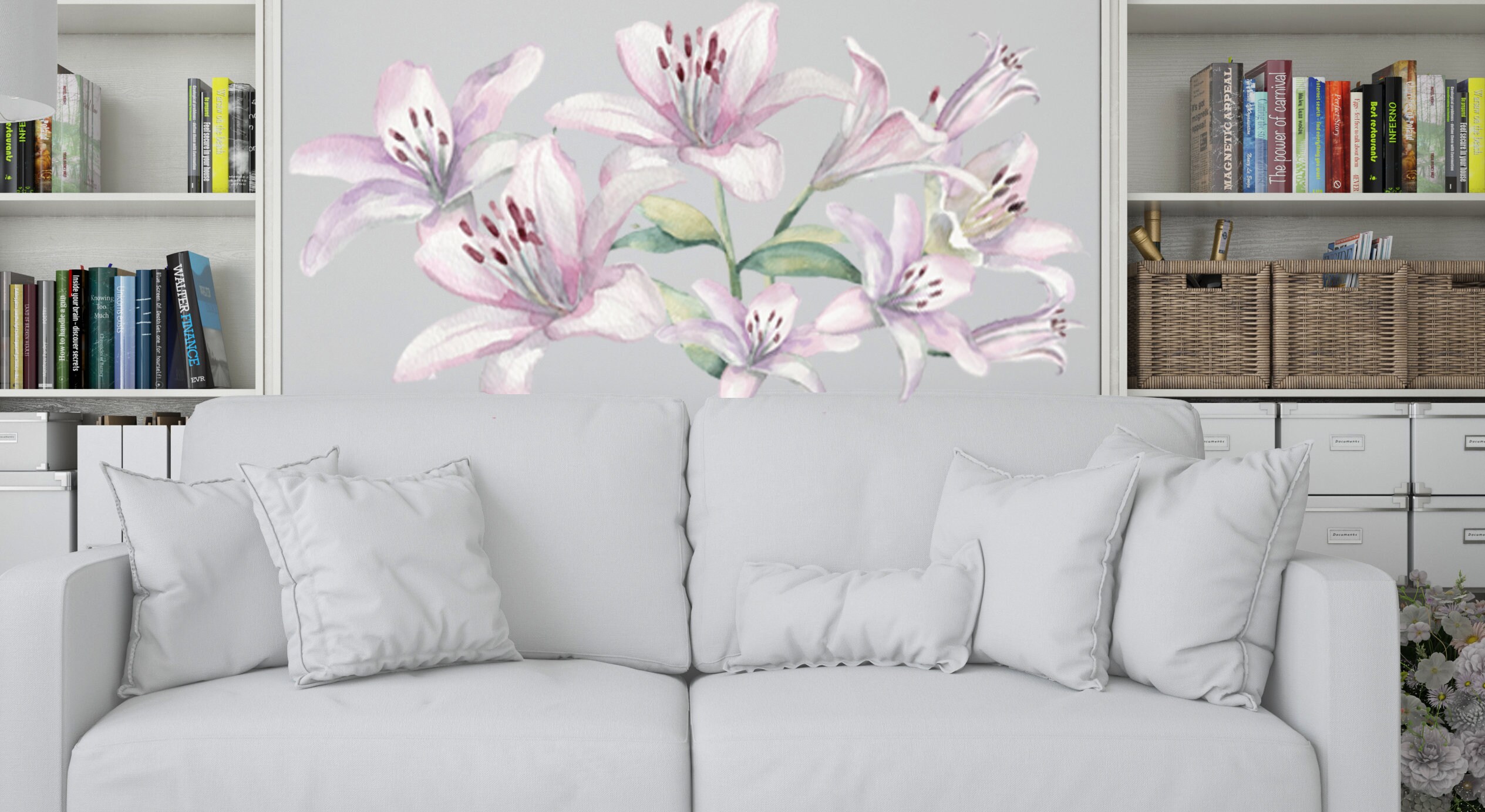 Flowers Wall Decal Lily Flower Wall Decal Lily Flower Wall | Etsy