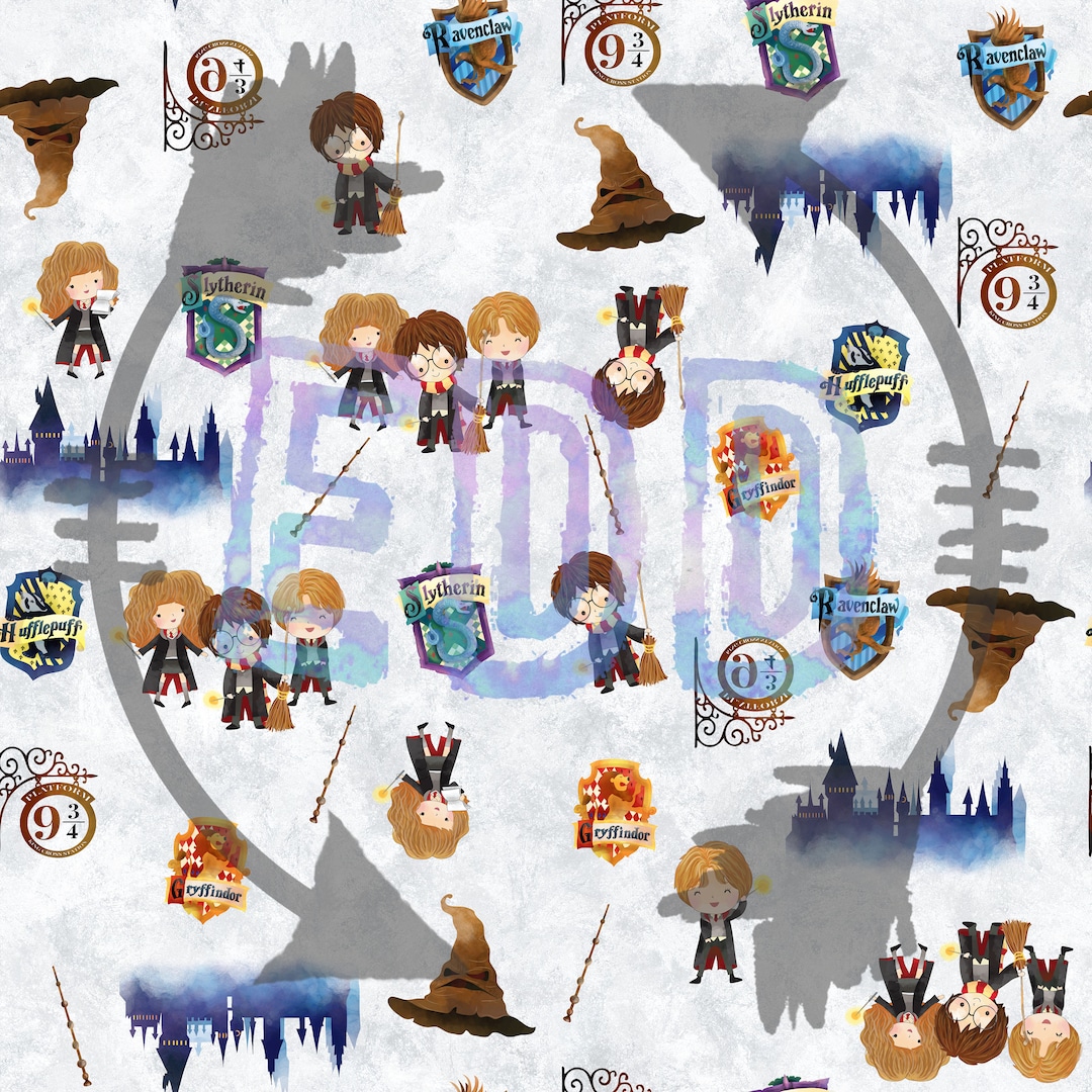 Wizards, Potter, Wizard, Seamless Pattern, Cartoon, Digital Paper ...