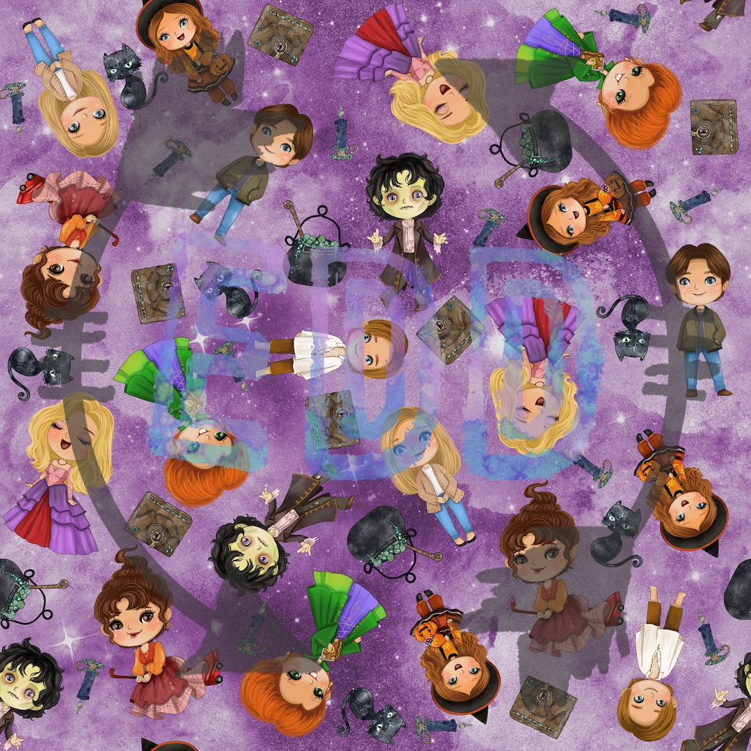Hocus - Pocus - Halloween - Seamless Pattern - Paper - Fabric Design ...