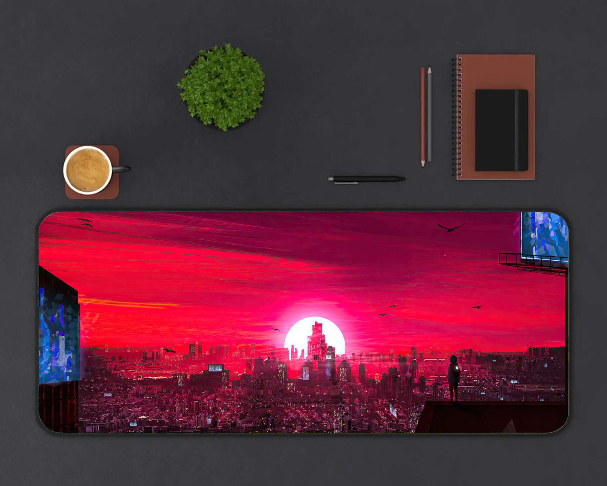Cyberpunk Mouse Pad Extra Large Tokyo Anime Gaming Desk Mat