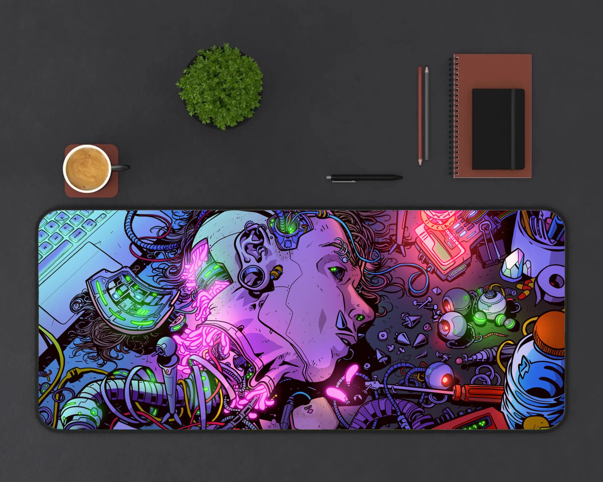 Cyberpunk Mouse Pad Extra Large Tokyo Anime Gaming Desk Mat