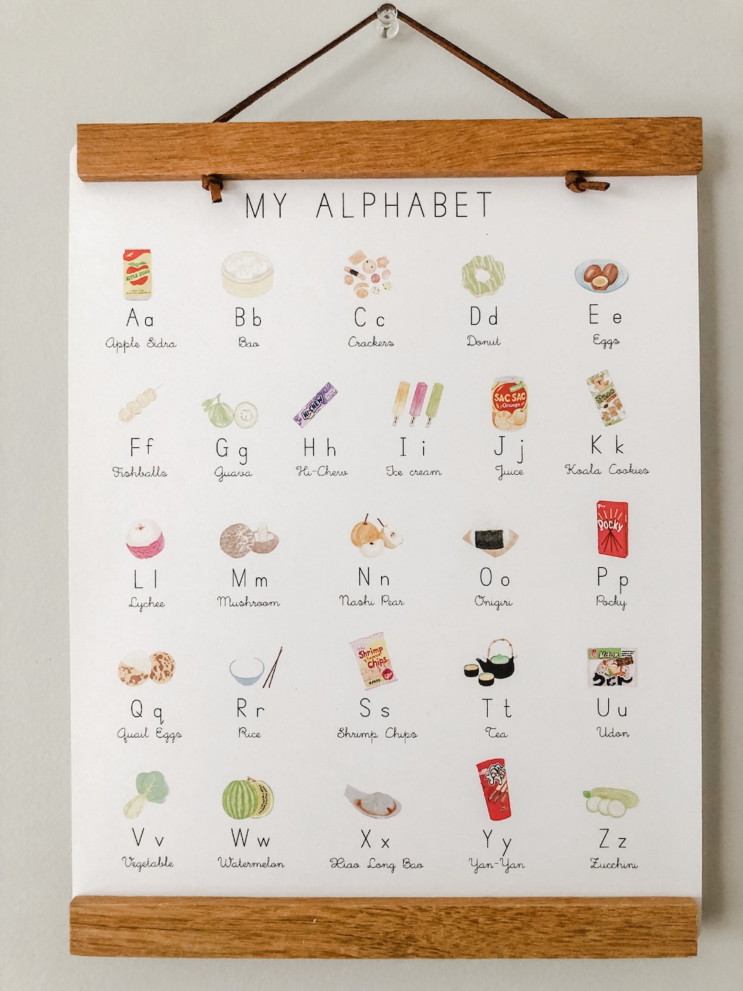 ABC Asian Snack Poster - Etsy