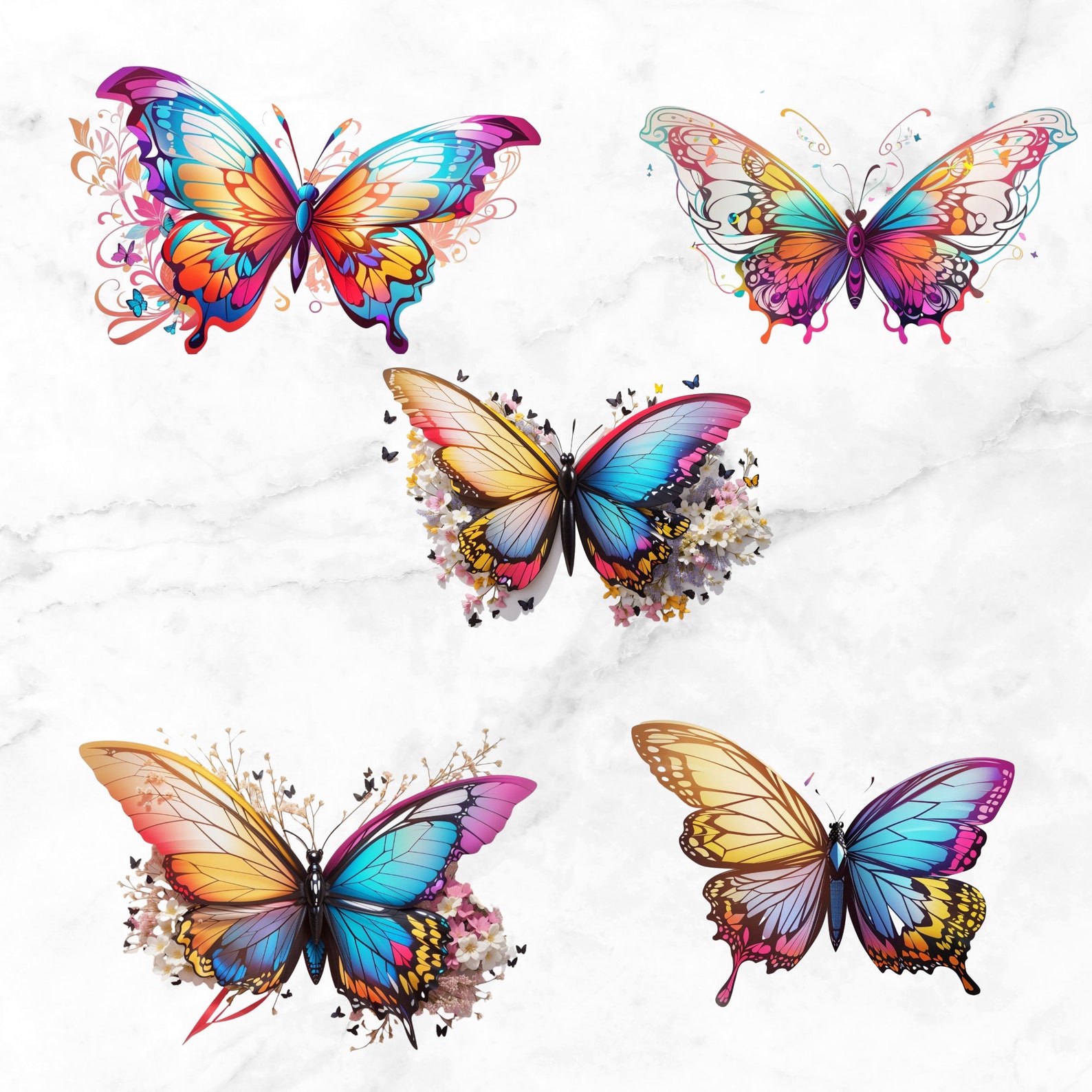 Butterfly SVG Clipart Butterfly PNG Bundle Transparent Background SVG ...