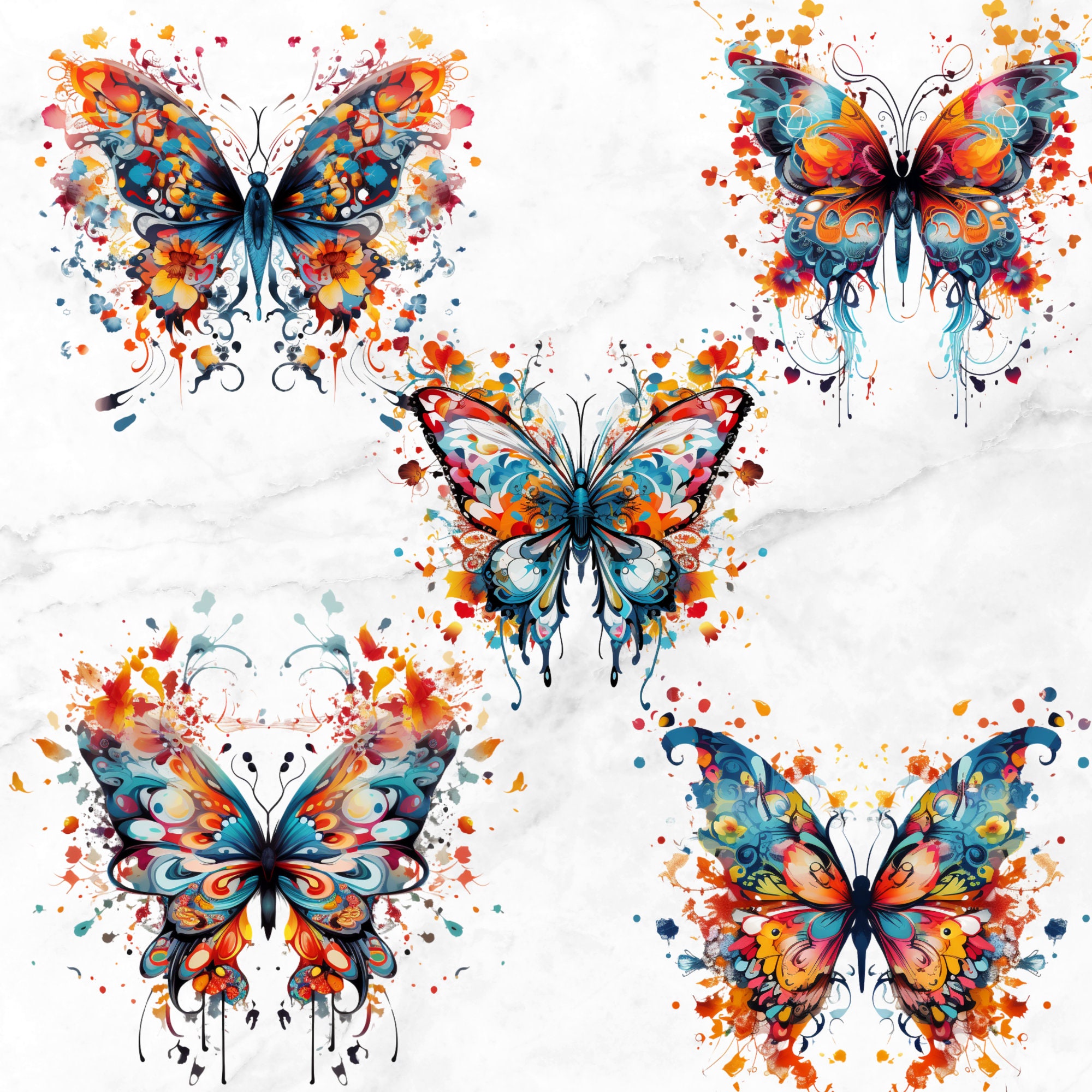 Butterfly SVG | Watercolor Butterfly | Butterfly PNG Bundle | High ...