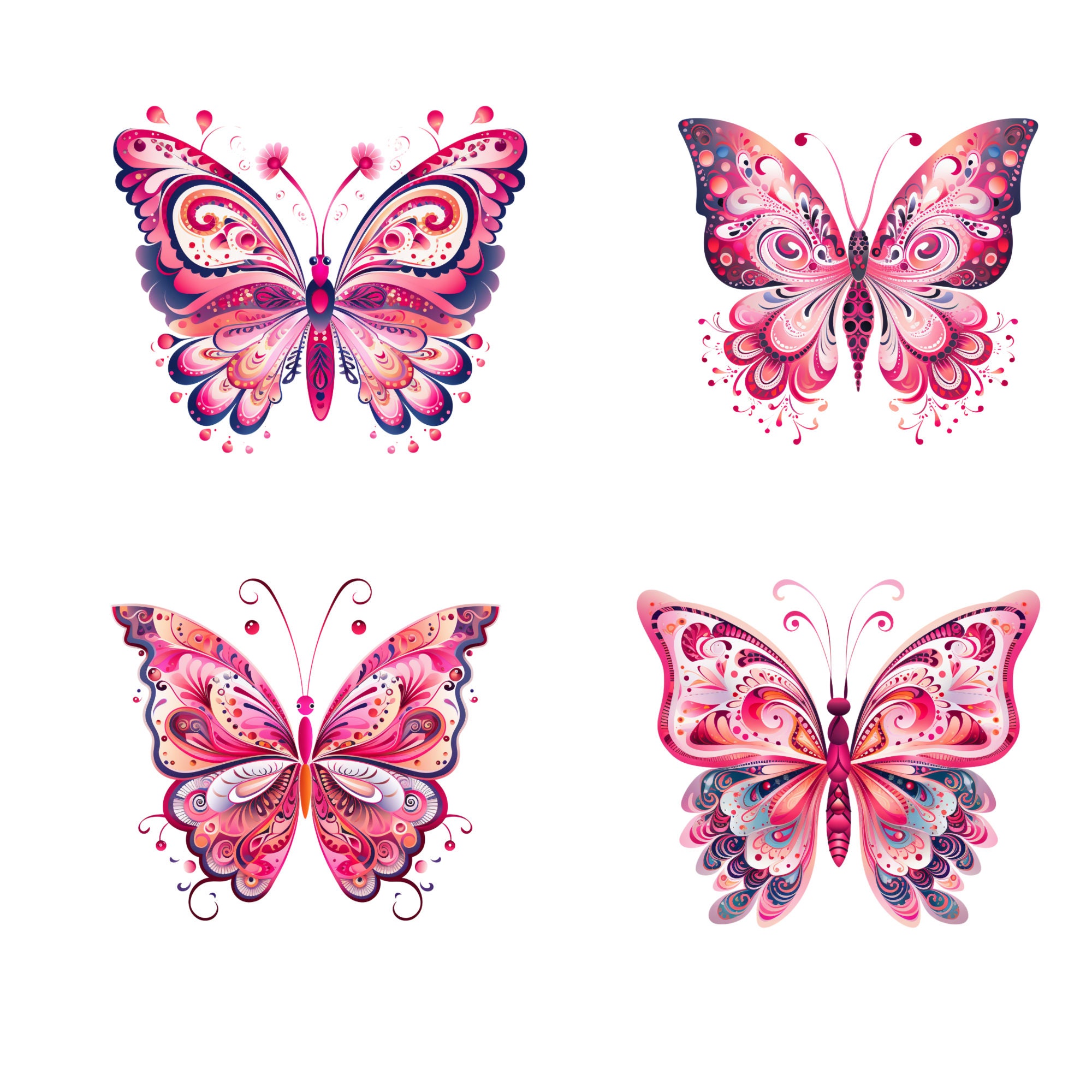 Butterfly SVG Bundle | Butterfly PNG Bundle | Pink Butterflies ...