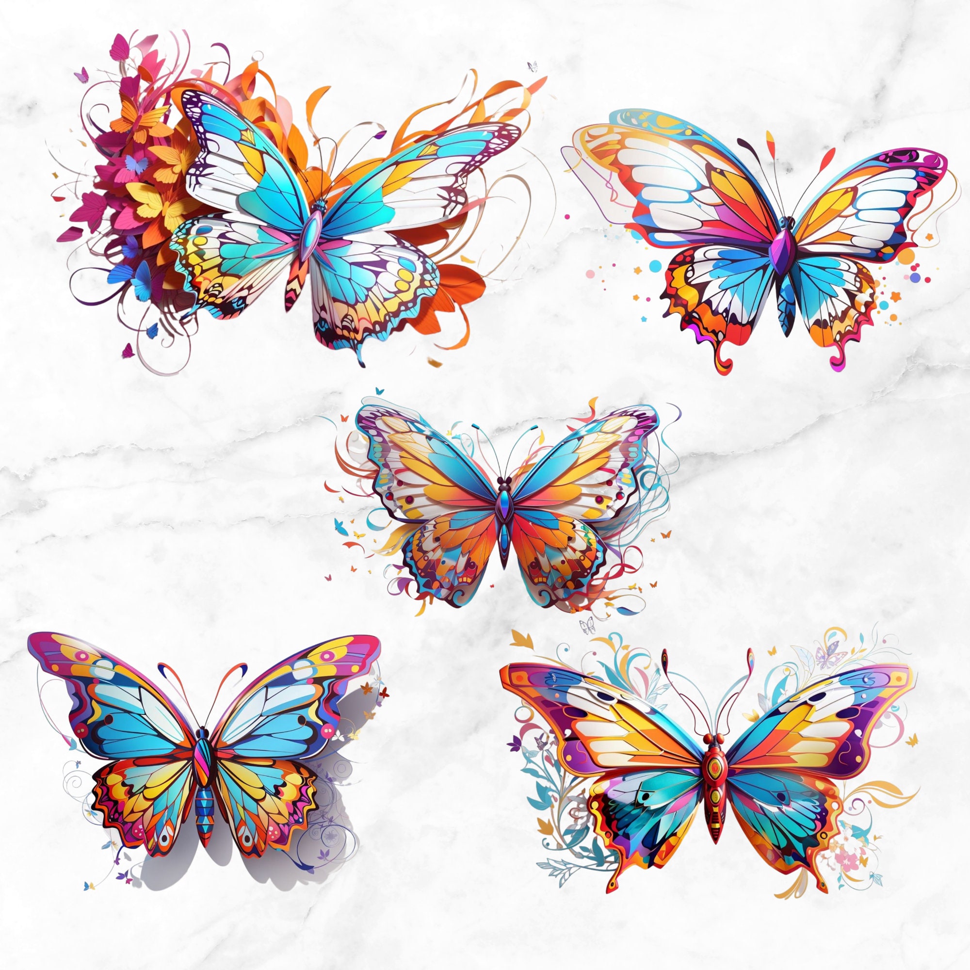 Butterfly SVG Clipart Butterfly PNG Bundle Transparent Background SVG ...