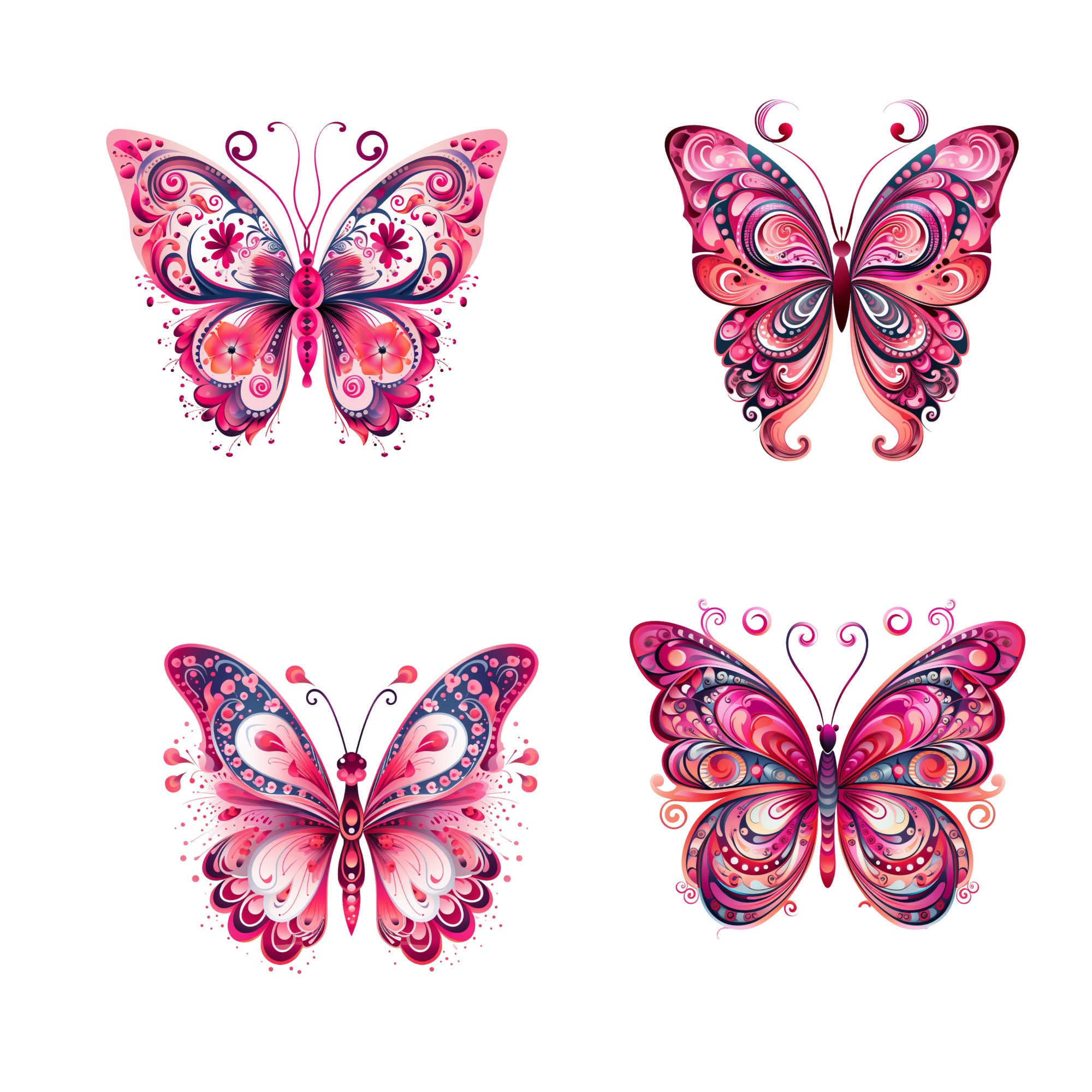 Butterfly SVG Bundle | Butterfly PNG Bundle | Pink Butterflies ...