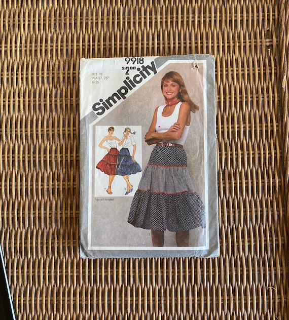 Sewing 1981 Size 6 Womens Tiered Skirt Simplicity 9918 Cut Pattern 8 ...