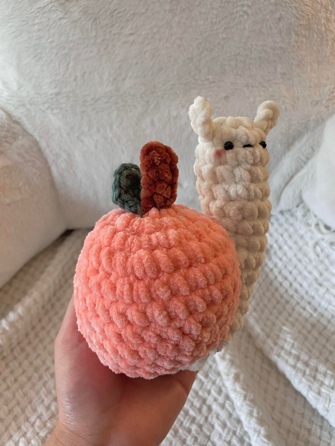 Crochet Peach Snail/amigurumi Snail Plush/yarn Fruit Snail Plushie - Etsy