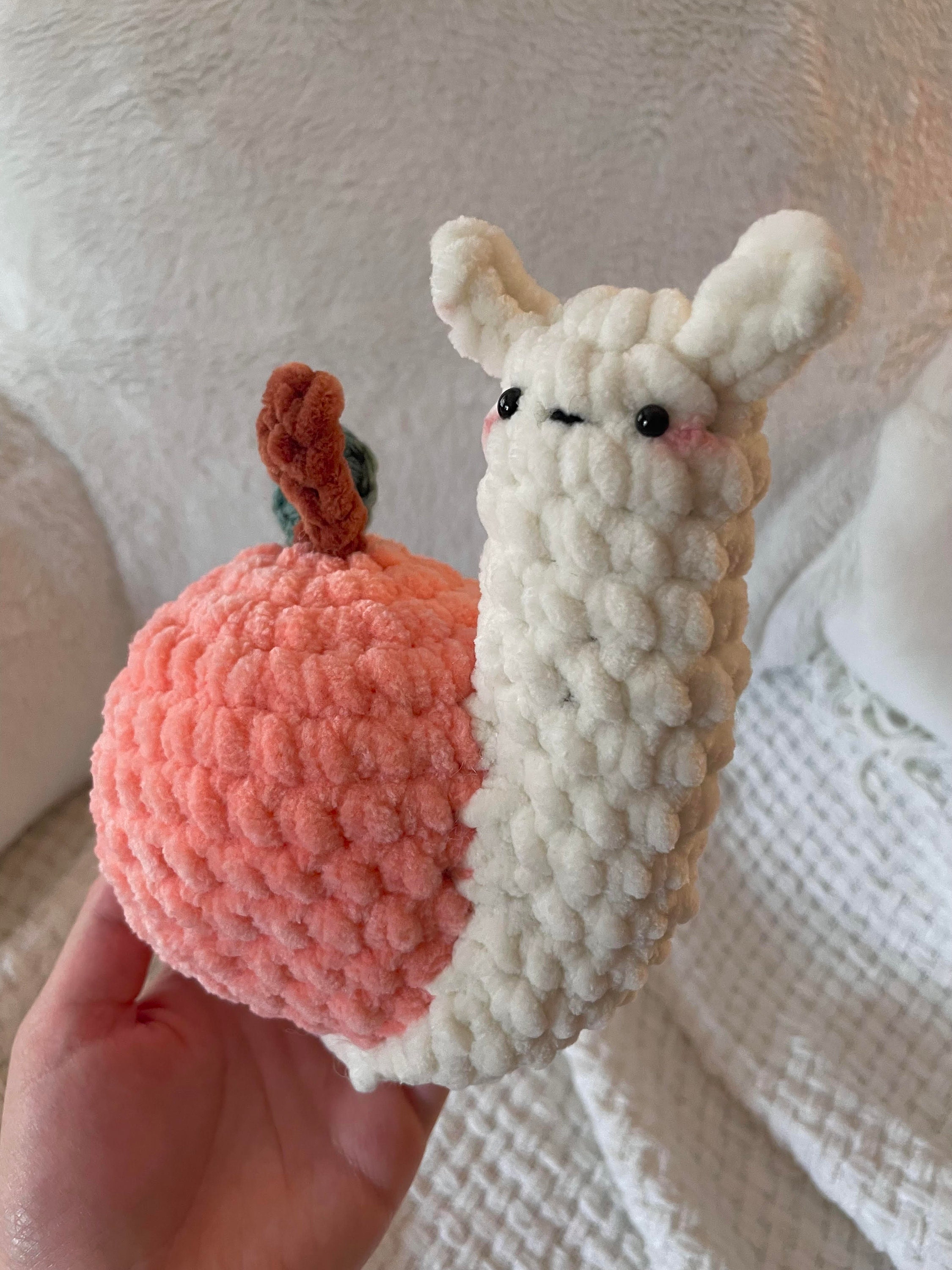 Crochet Peach Snail/amigurumi Snail Plush/yarn Fruit Snail Plushie - Etsy