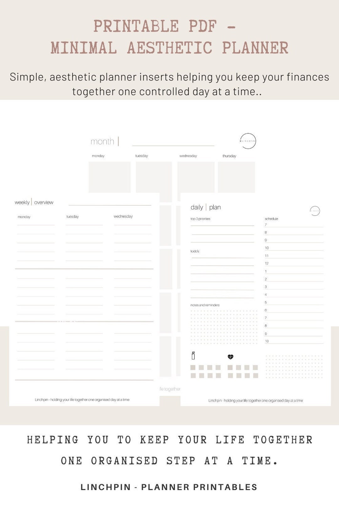 Ultimate Minimalist Diary Planner Printable X 5 Pages | Including ...