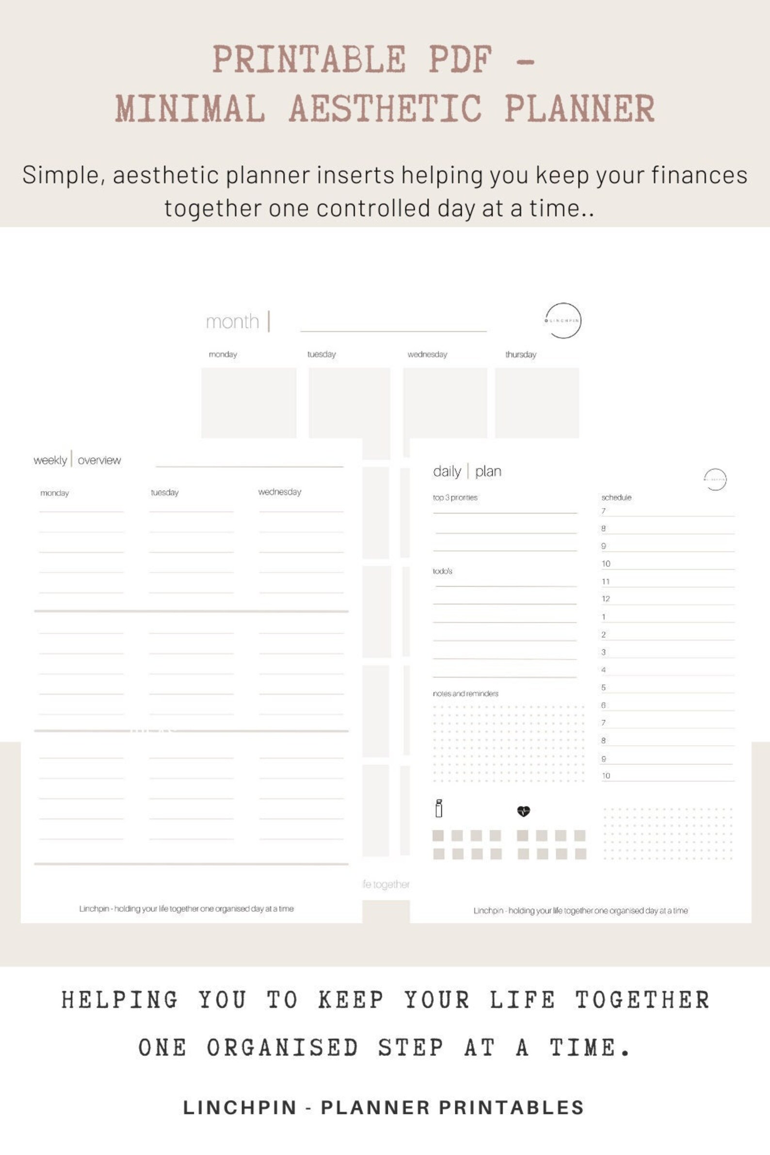 Ultimate Minimalist Diary Planner Printable X 5 Pages | Including ...