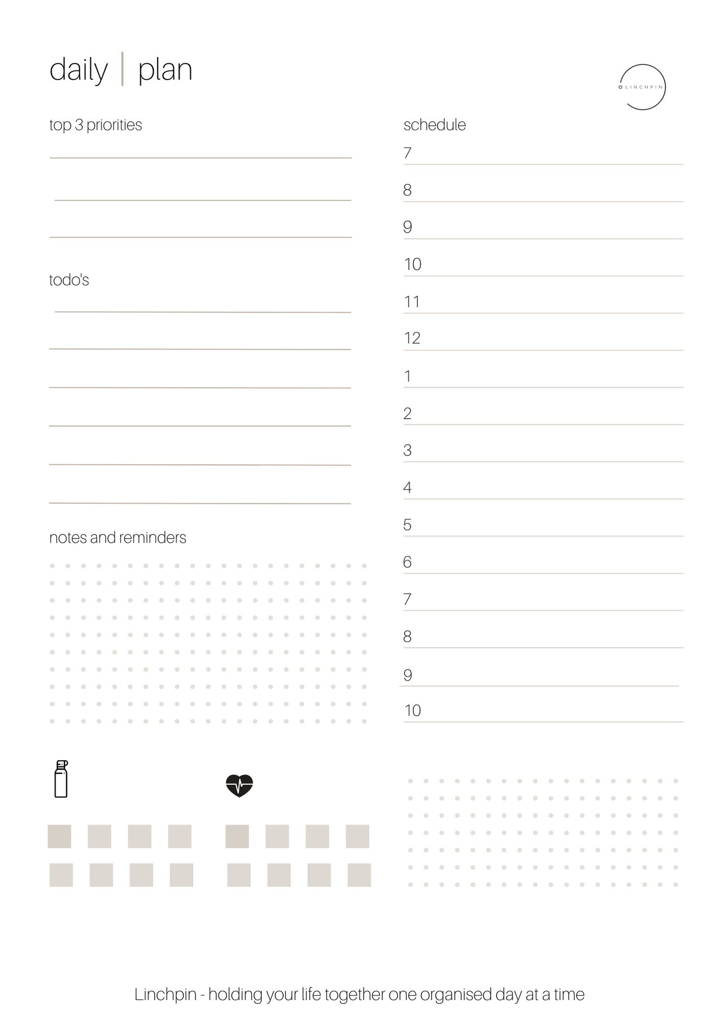 Ultimate Minimalist Diary Planner Printable X 5 Pages | Including ...