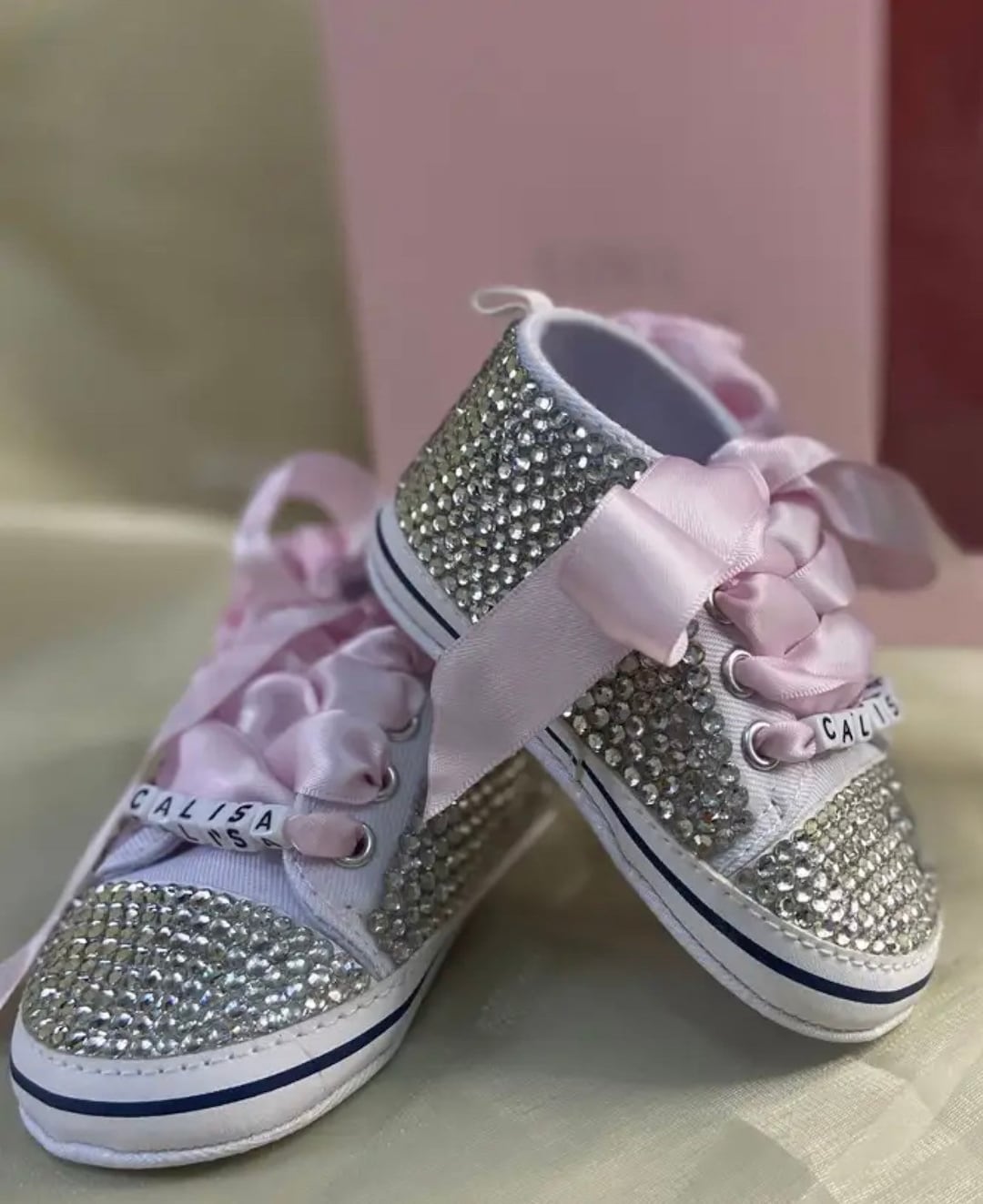 Newborn Baby Girl Bling Rhinestone Shoes - Custom Name Shoes Baby ...