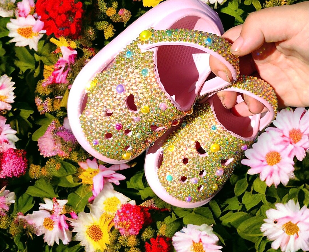 Baby Kleinkind maßgeschneiderte Blinged Croc Folien - Strass Crocs ...