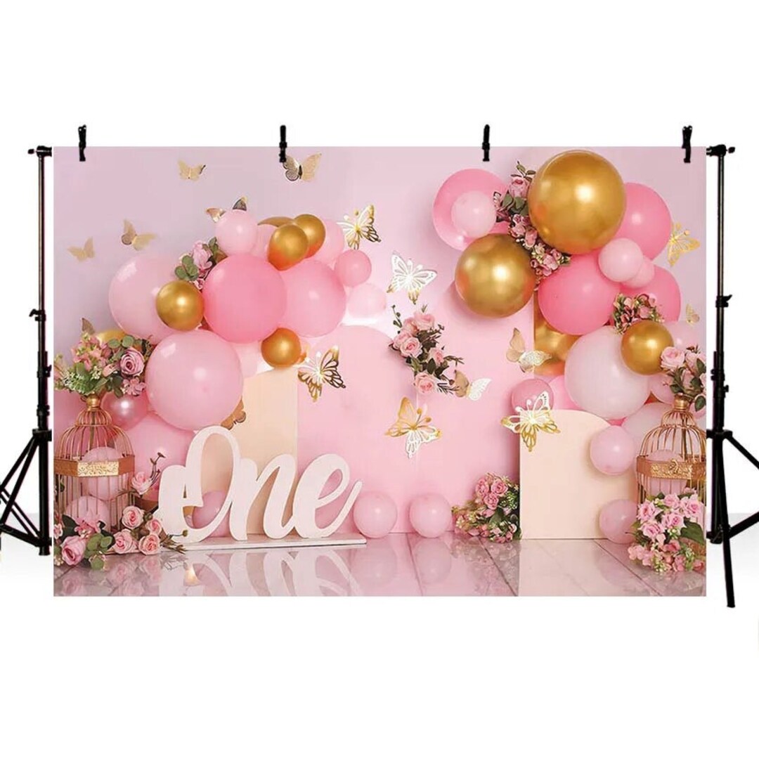 Baby First Birthday Pink Lavender Butterfly Photoshoot Backdrop - Etsy
