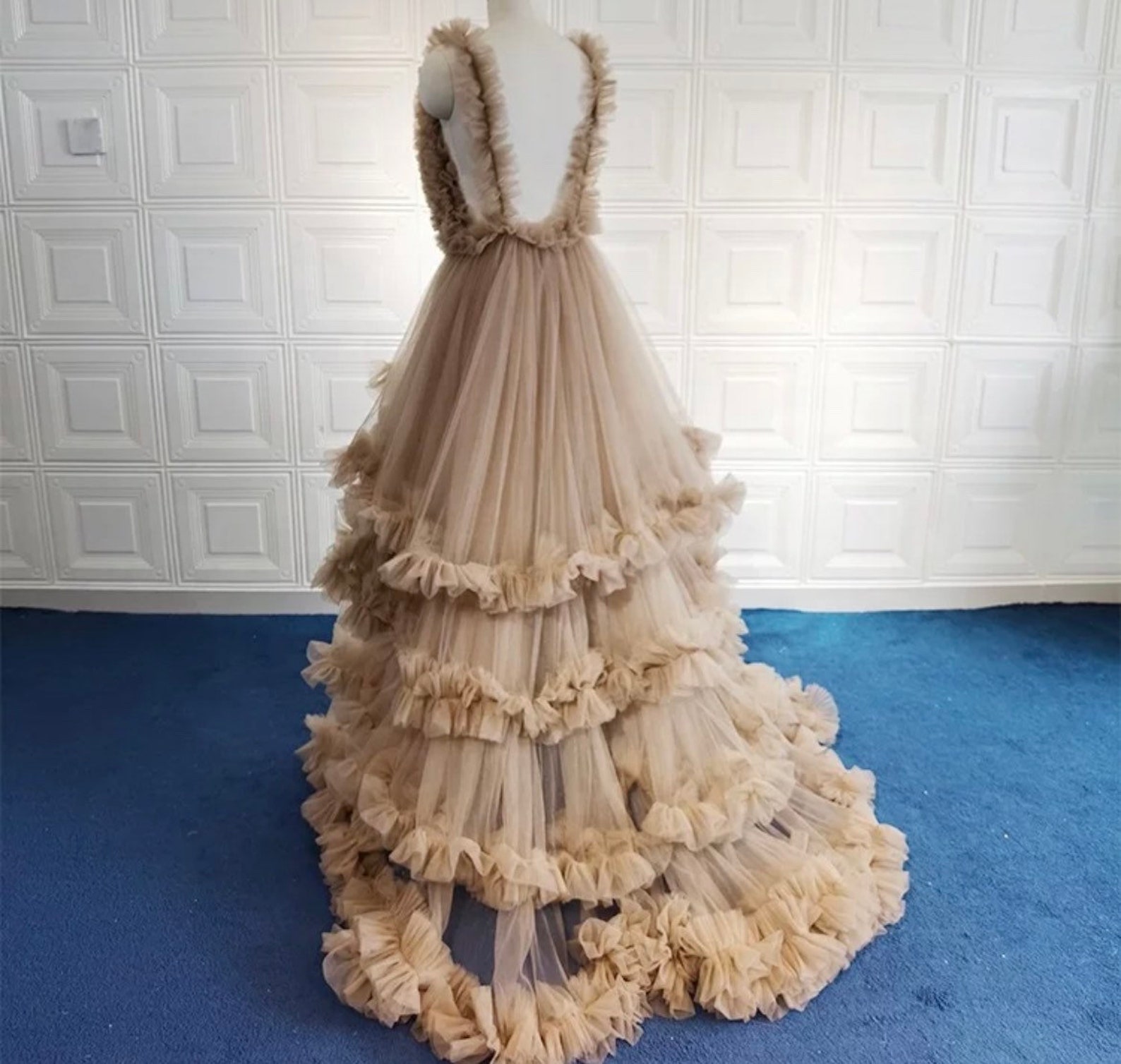 Maternity Bridal Photoshoot Robe Dress Tulle Ruffle Customized | Etsy