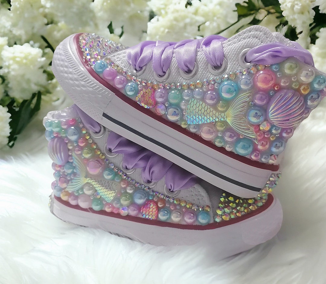 Mermaid Pearl Toddler Shoes: Customized Birthday Shoes, Little Mermaid ...