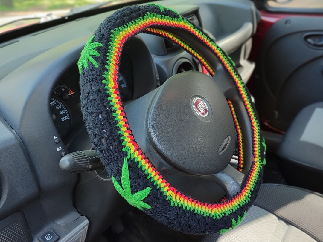 Steering Wheel Cover Stoner Gifts Car Accessories Hippie Decor Cannabis ...