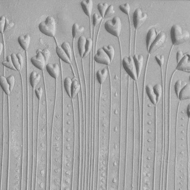 Texture Tile - Hearts in Bloom Embossed - Etsy