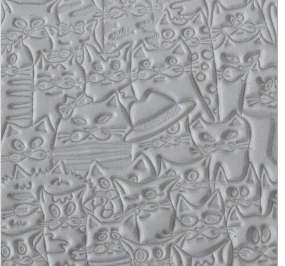 Texture Tile for Clay - Texture - Feline Friends - Etsy