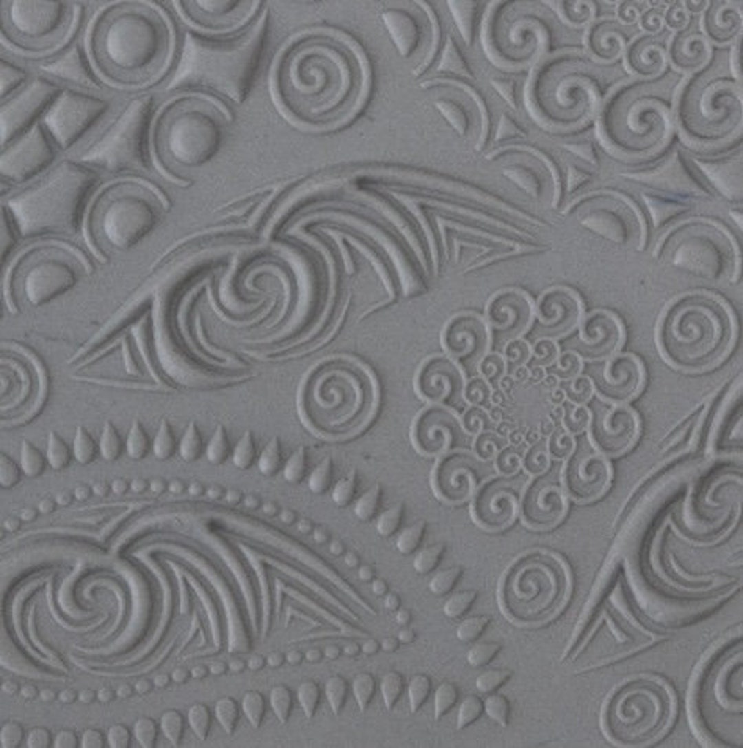 Texture Tile for Clay - Texture - Paisley Party Embossed - Etsy