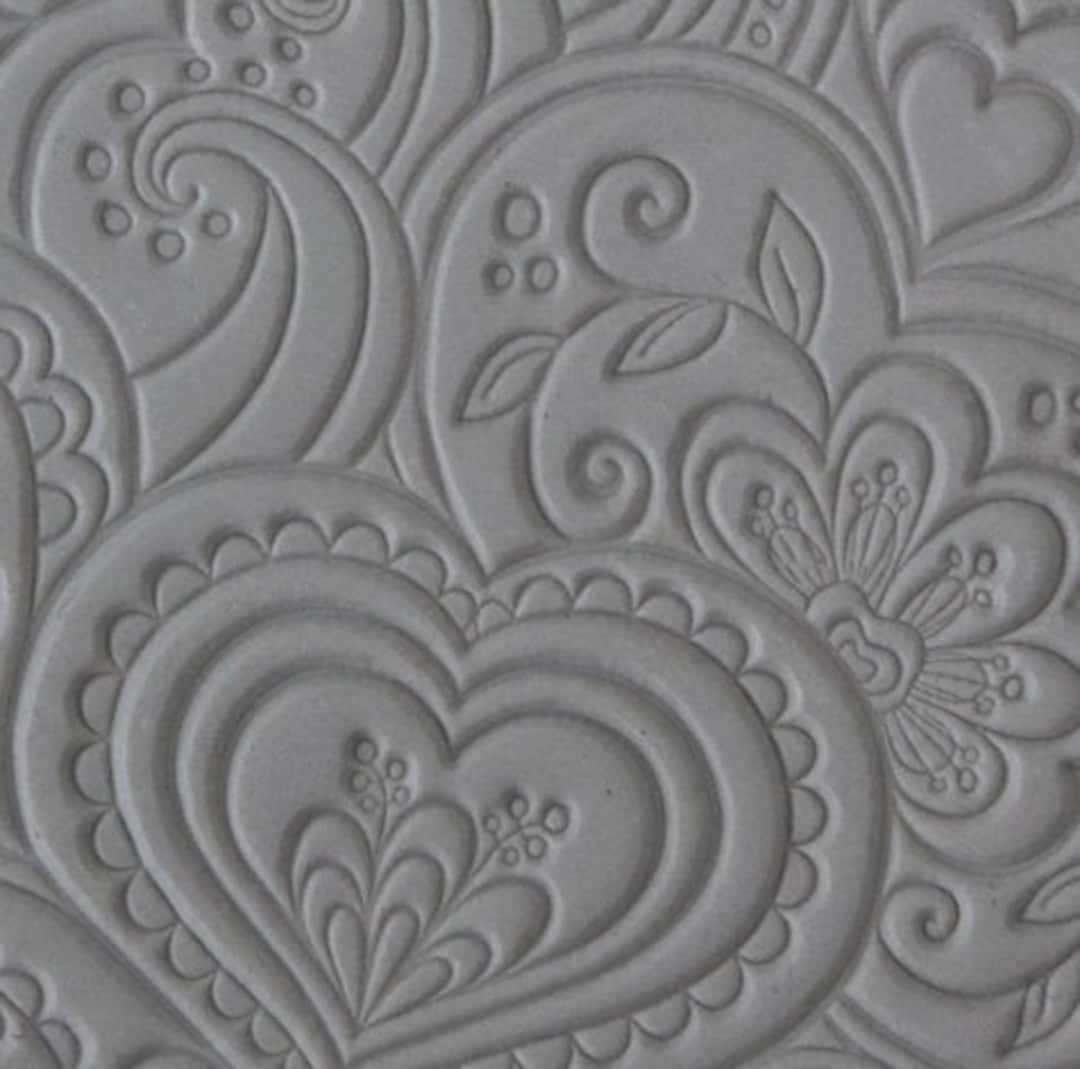 Texture Tile for Clay - Texture - Blooming Hearts - Etsy