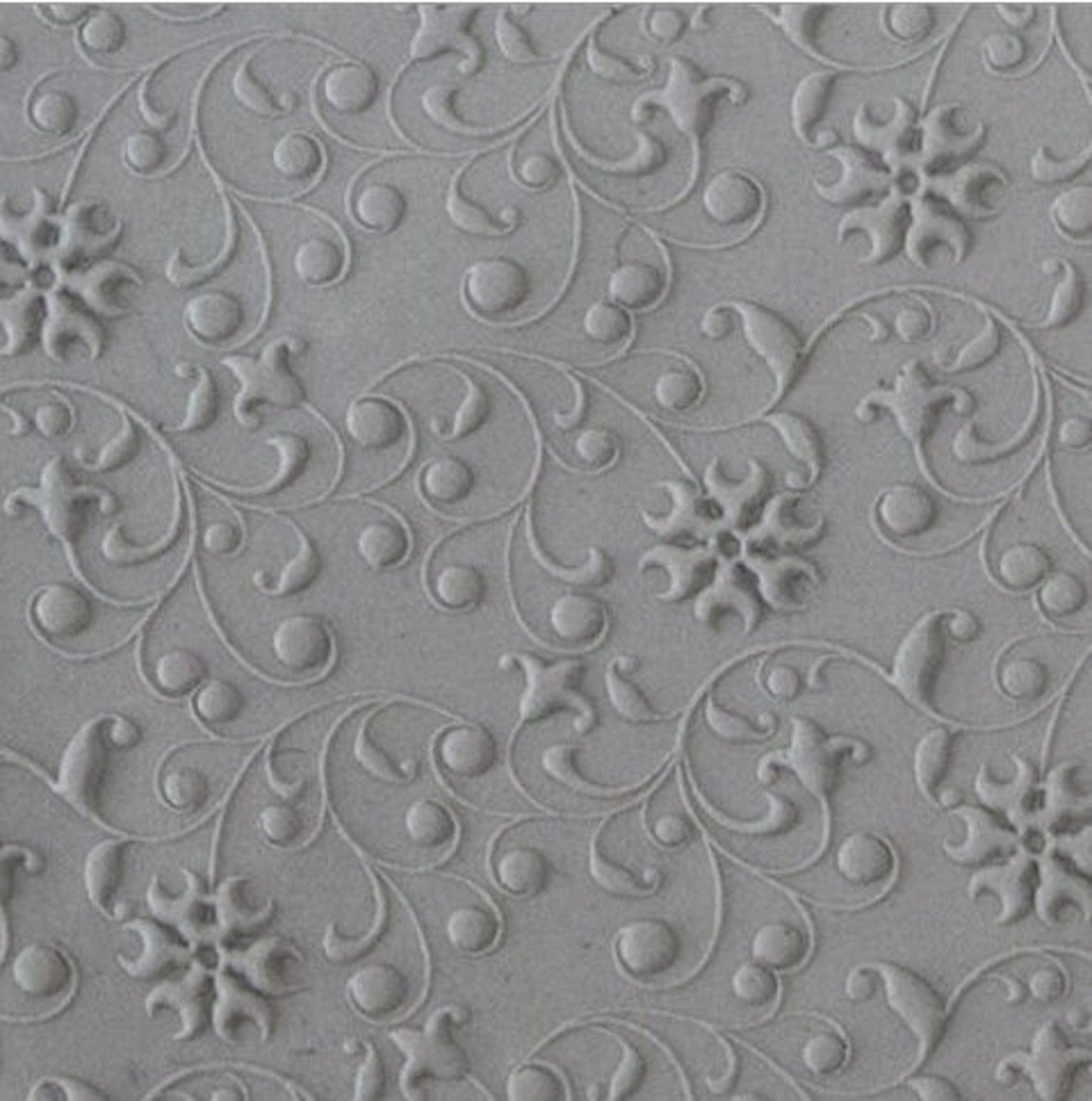 Texture Tile for Clay Texture - Floral Curls Embossed - Etsy
