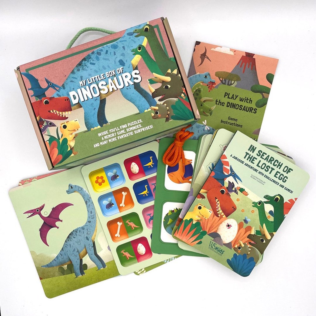 Dinosaur Activity Box Child Dinosaur Gift Dinosaur Memory Game Child ...