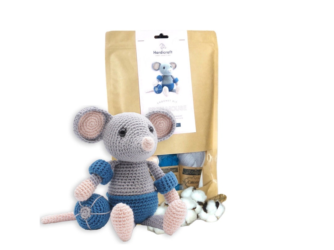 Mouse Crochet Kit - Amigurumi Animal Crochet Kit - Mouse Gift - DIY ...