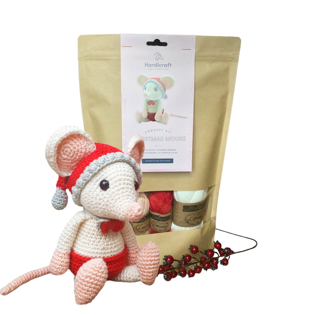 Crochet Mouse Kit - Christmas Mouse DIY - Crochet Kit - Crochet ...
