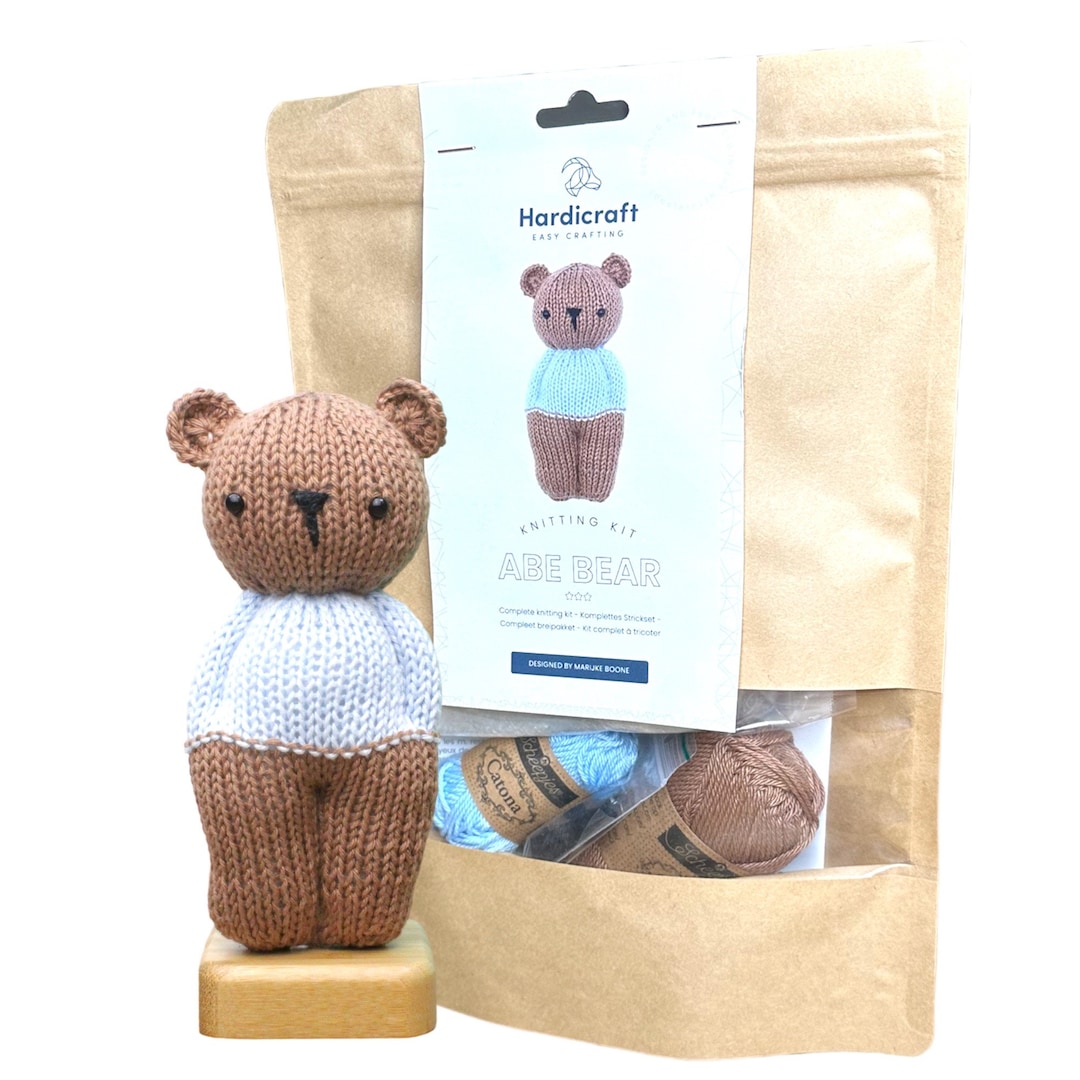 Abe Bear Knitting Kit: Beginner-friendly DIY Craft - Etsy