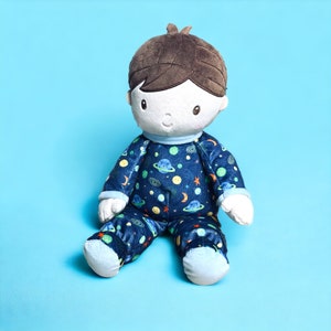 Personalized Soft Body Boy Doll, Space Pajamas, Embroidered Face Baby ...