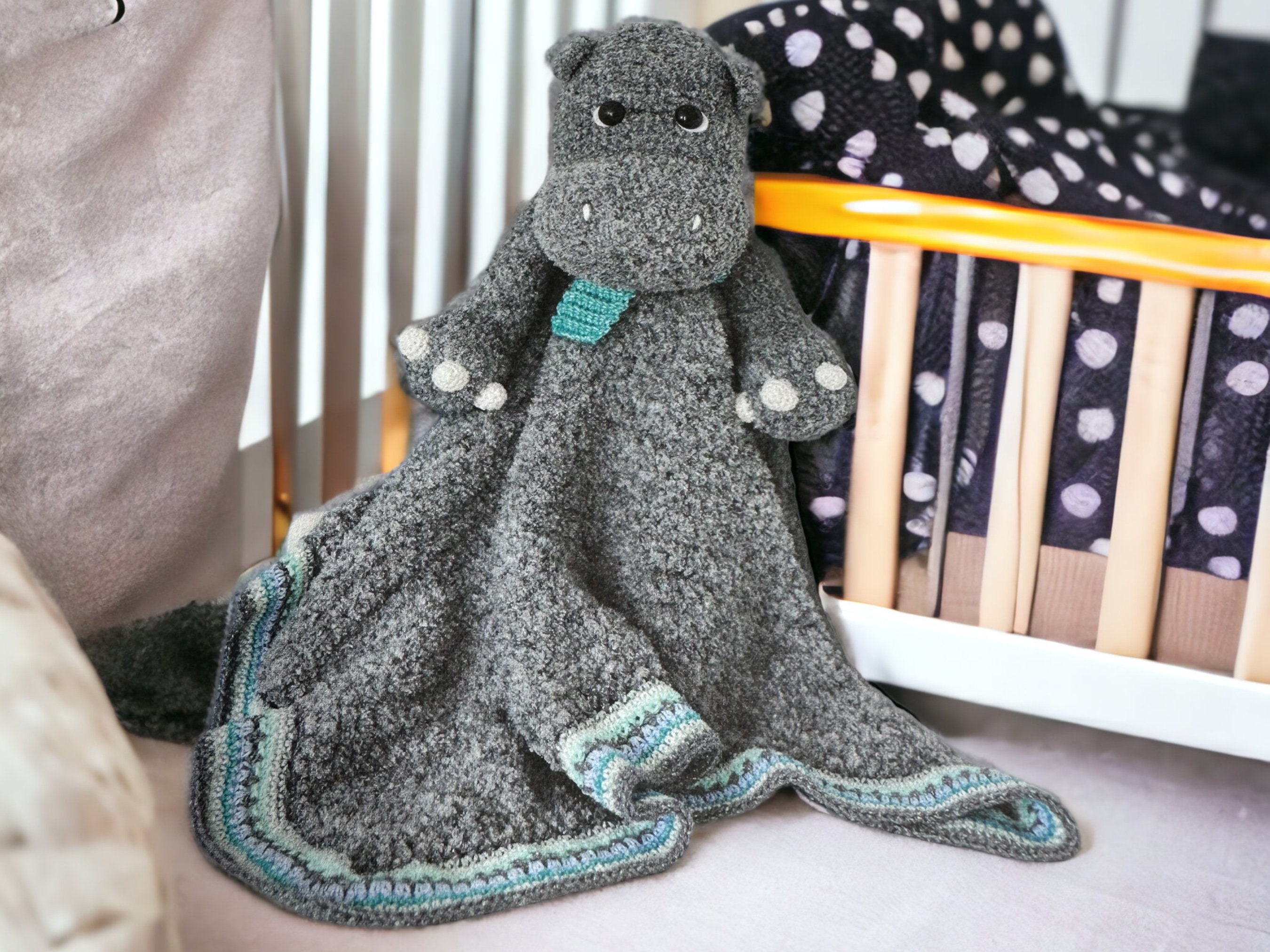 Cuddle Blanket Crochet Kit - Hippo Crochet Kit - DIY Crochet Baby Lovey ...