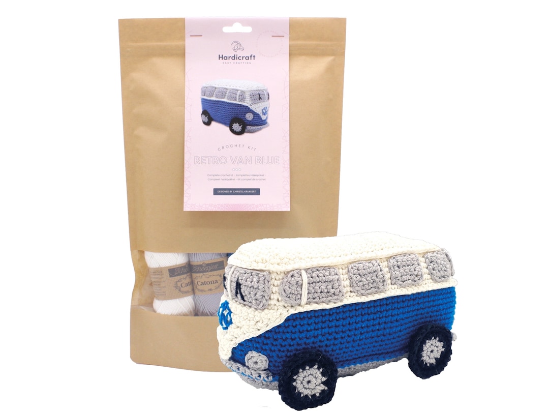 Retro VW Crochet Kit: Blue Hippie Van Amigurumi - Etsy