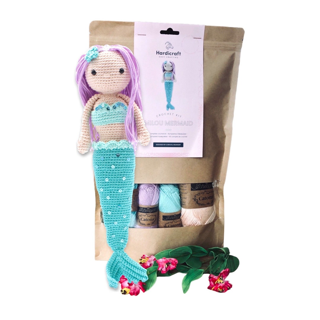Mermaid Crochet Kit - Amigurumi Mermaid Gift - Crochet Craft Kit - DIY ...