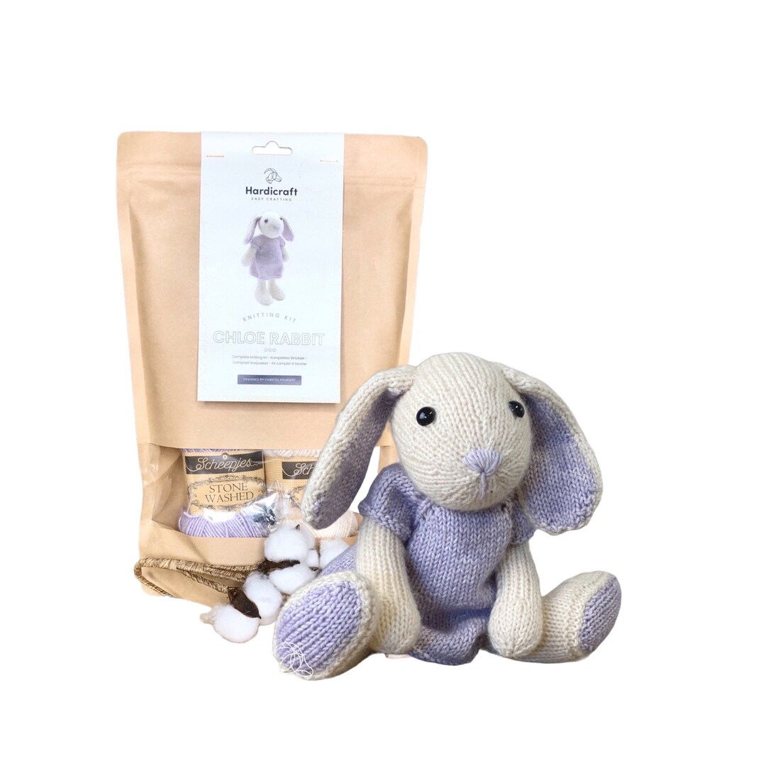 Rabbit Knitting Kit - DIY Knitting Kit Gift - Amigurumi Rabbit ...