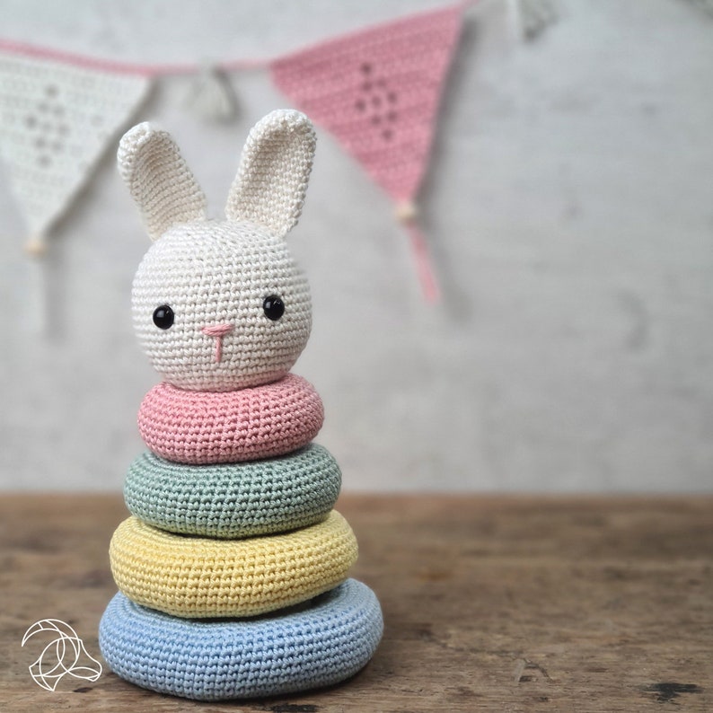 Crochet Project Kit - Amigurumi Stacking Ring Bunny Toy - Crochet Soft ...
