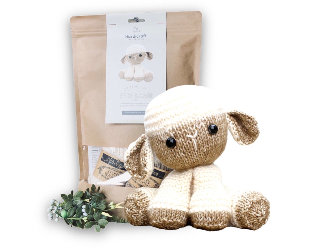 Lamb Knitting Kit - Amigurumi Lamb Kit - Knitting Kit - Baby Shower ...
