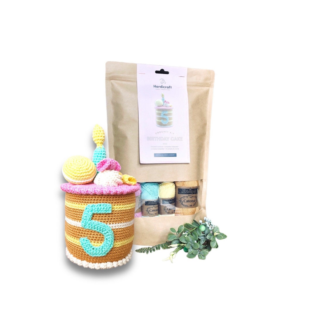 Birthday Cake Crochet Kit - DIY Crochet Kit - Amigurumi Crochet Kit ...