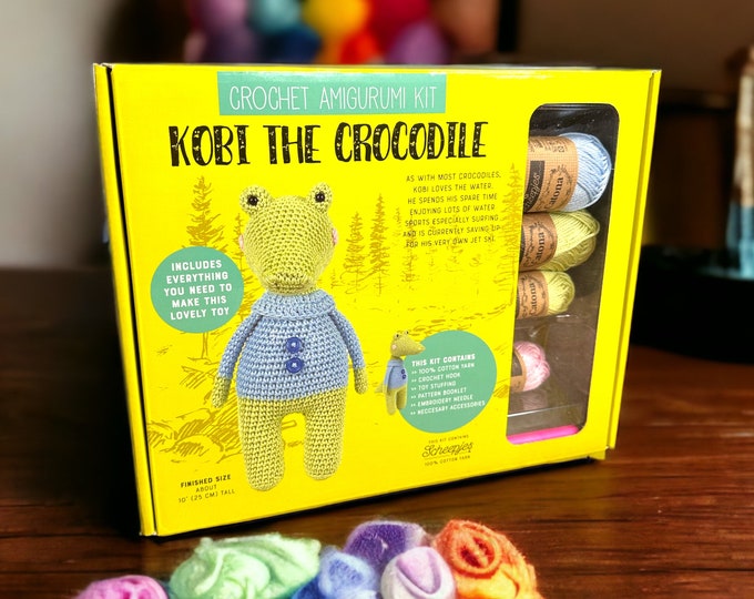 Crocodile Crochet Kit, DIY Amigurumi Kit, Crocheter Gift, Friend Gift ...