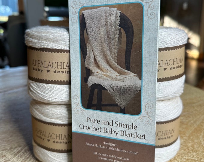 Organic Cotton Crochet Baby Blanket Kit - DIY Keepsake Gift - Etsy