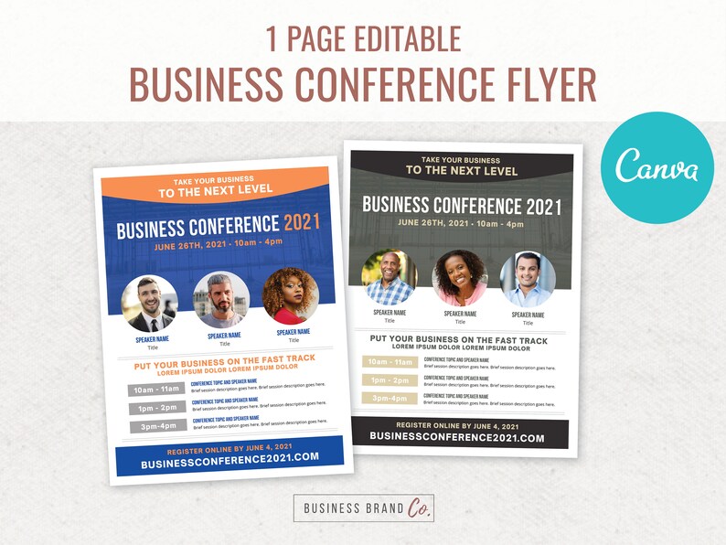 Business Conference Flyer Canva Template - Etsy