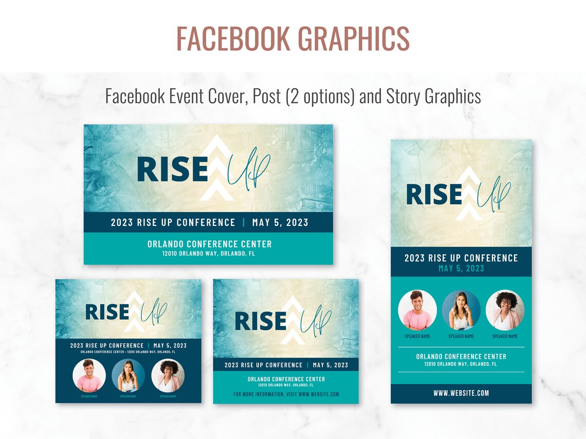 Rise up Conference Event Flyer and Social Media Bundle - Etsy