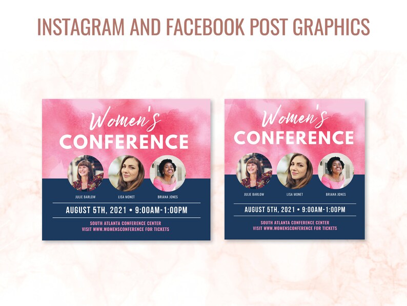 Women's Conference Event Flyer and Social Media Bundle - Etsy