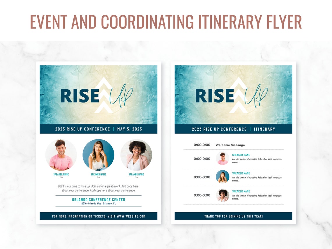 Rise up Conference Event Flyer and Social Media Bundle - Etsy