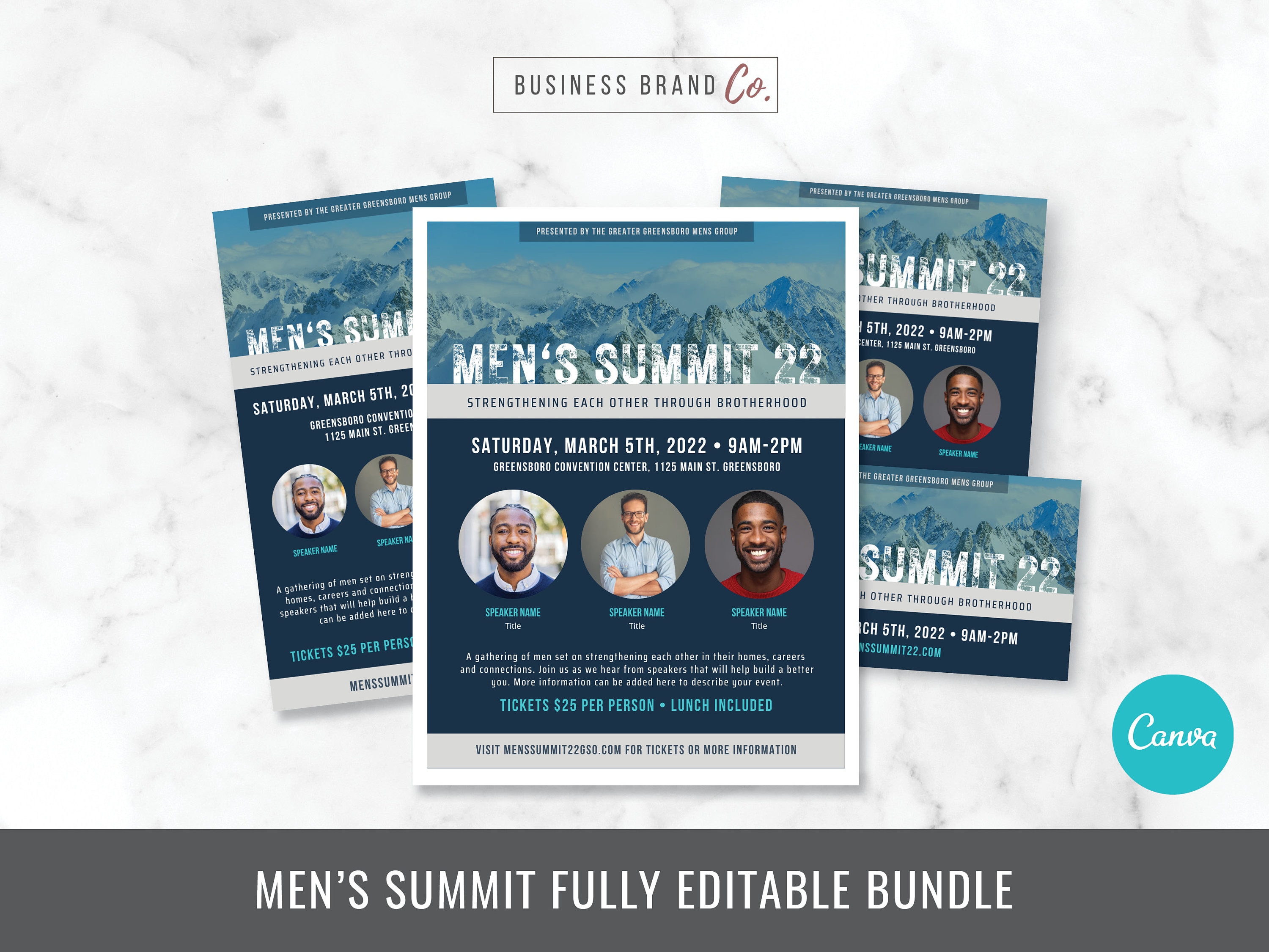 Men's Summit Event Flyer and Social Media Bundle - Etsy